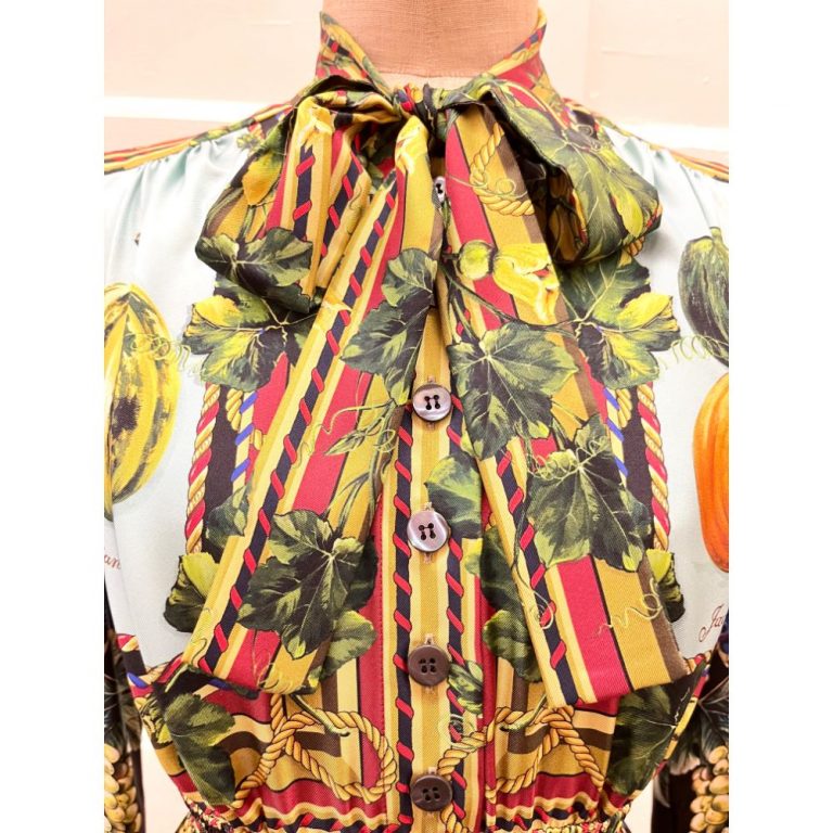 Dolce & Gabbana fruit and funghi silk dress - The Cat's Meow