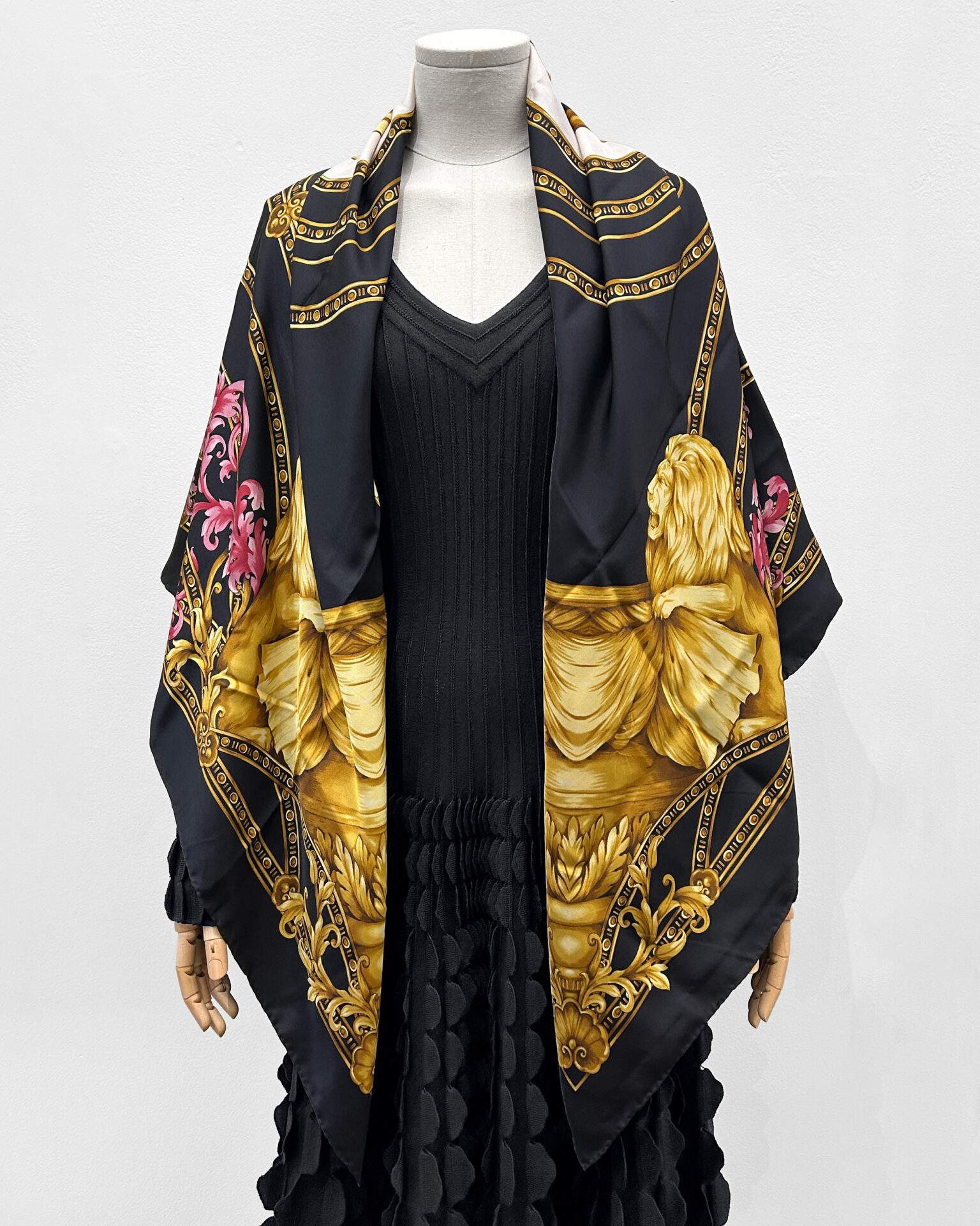 Versace large lion print silk scarf/wrap - The Cat's Meow